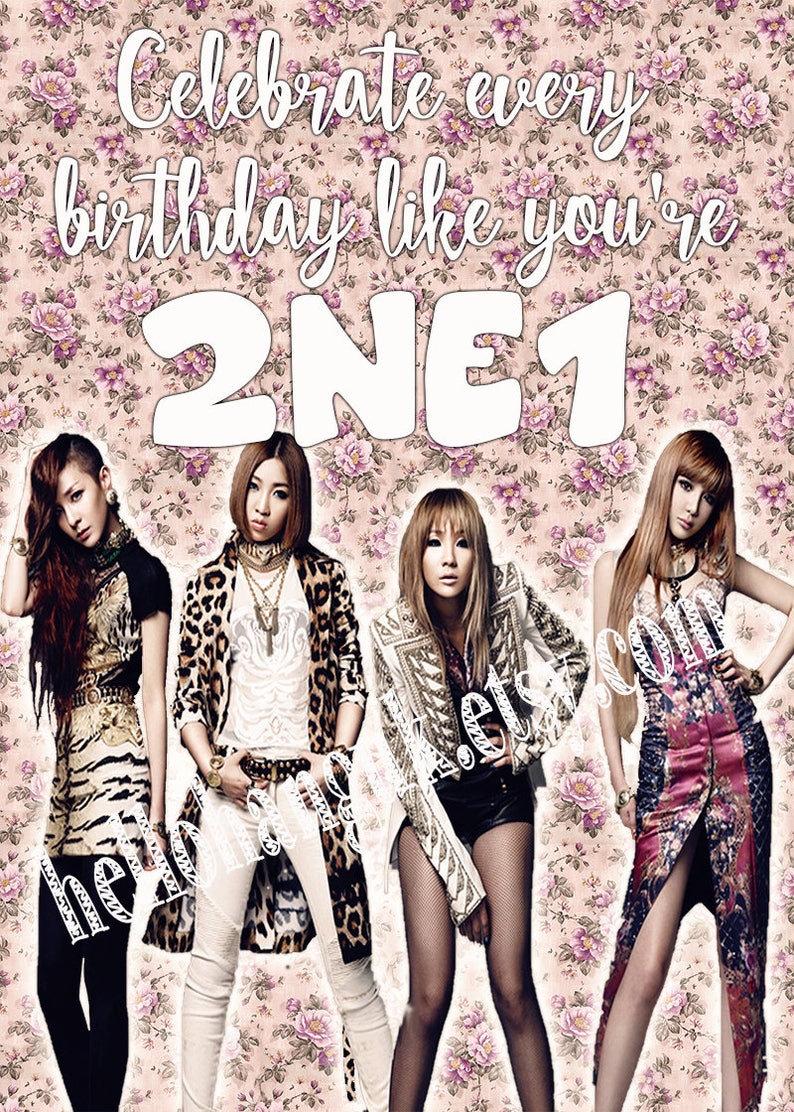 2NE1 Birthday Card Kpop YG Bigbang CL Dara Bom Minzy | Etsy
