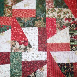 Christmas Throw Quilt, 53W X 70L, Scrappy Christmas Quilt, Handmade ...