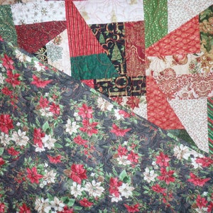 Christmas Throw Quilt, 53W X 70L, Scrappy Christmas Quilt, Handmade ...