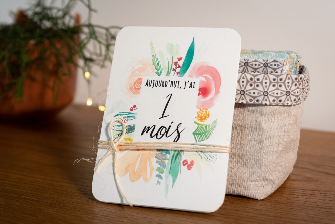 12 Baby Steps Cards // Watercolor Cards // Baby Moldy // Month - Etsy