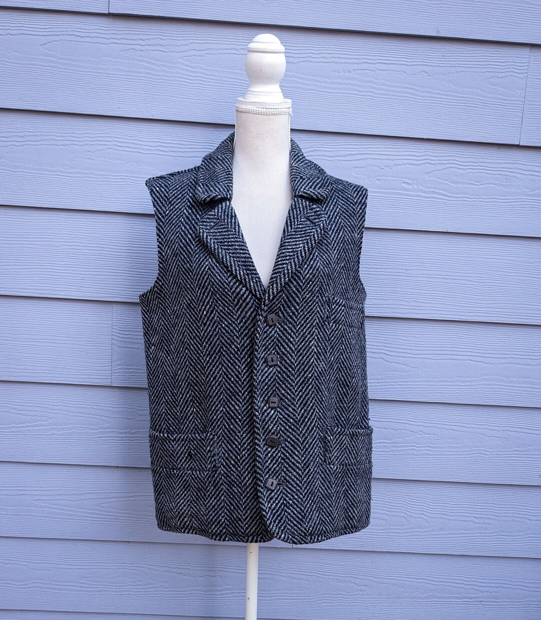 Cleo Made in Ireland 100% Pure New Wool Chevron Warm Vest, 40 - Etsy