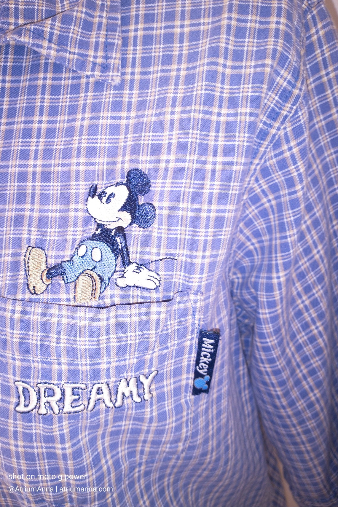 Disney Mickey Plaid Cotton Button Down, L - Etsy