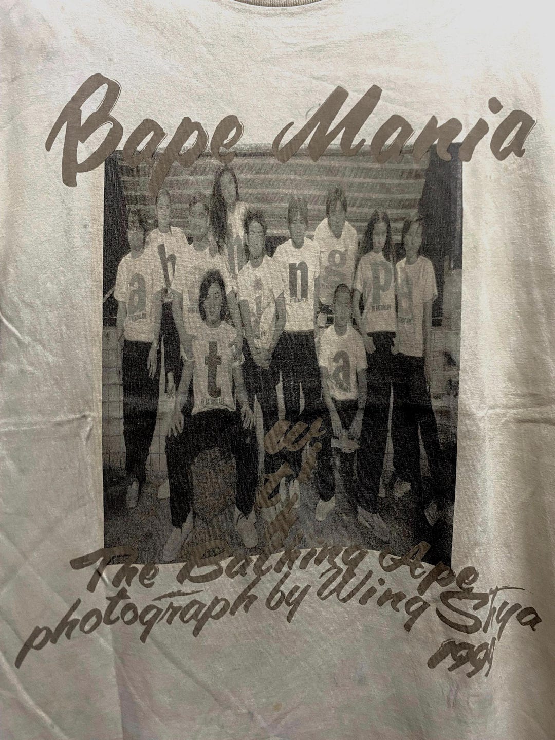 Vintage Bathing Ape Exhibition Distressed Faded Worn Tee/ Vintage Art T ...