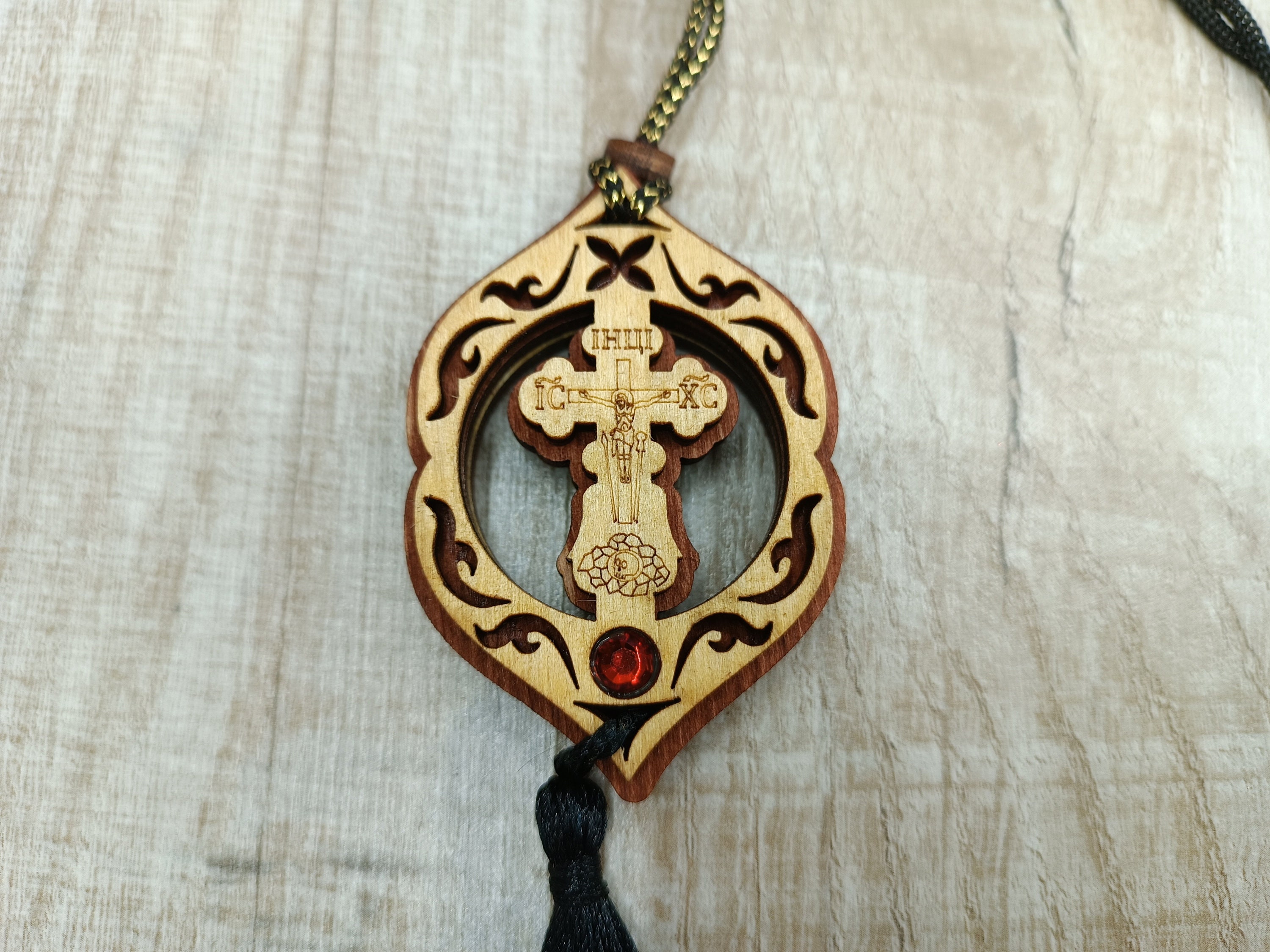 Christian Icon Car Amulet Car Mirror Cross Wooden Car Cross Cross of ...