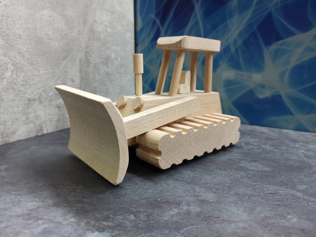 Wooden Bulldozer Toy, Big Excavator Vehicle - Etsy