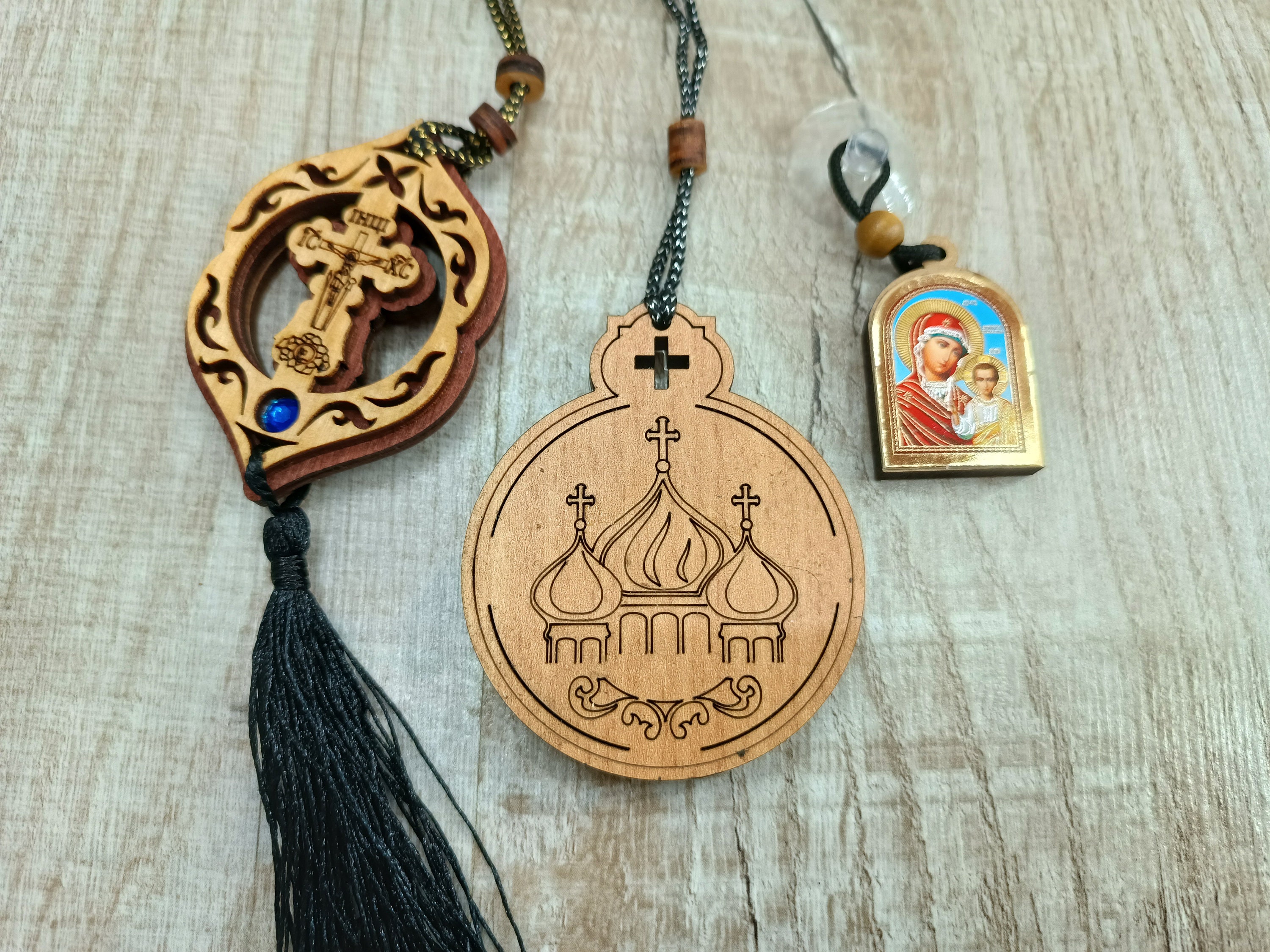 Christian Icon Car Amulet Car Mirror Cross Wooden Car Cross Cross of ...