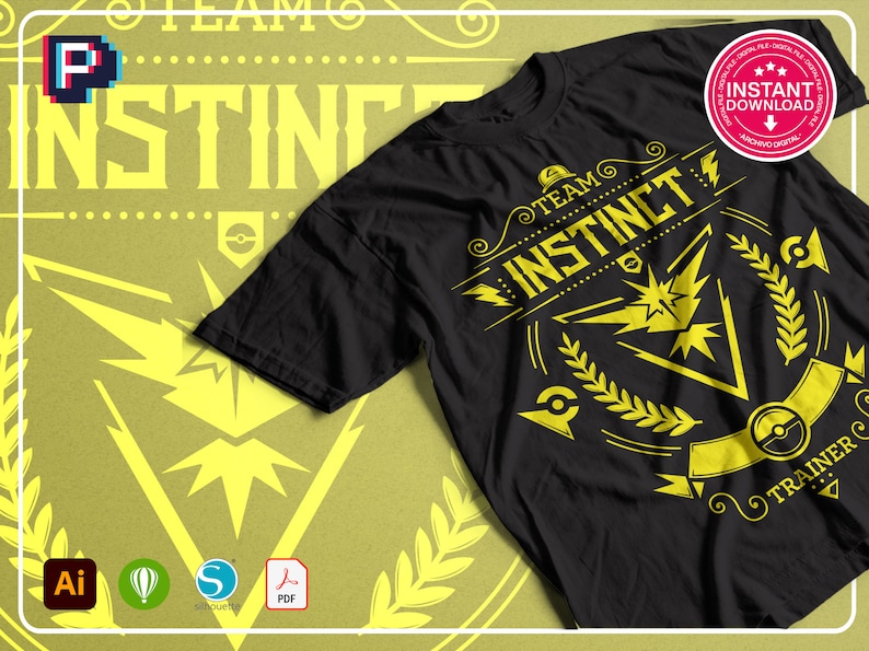 Pokemon Team Instinct Digital Instant Download SVG, DXF, STUDIO3, PNG ...