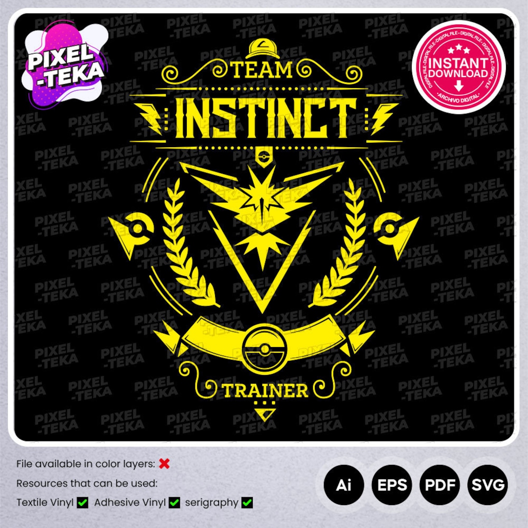 Pokemon Team Instinct Digital Instant Download | SVG, DXF, STUDIO3, PNG ...