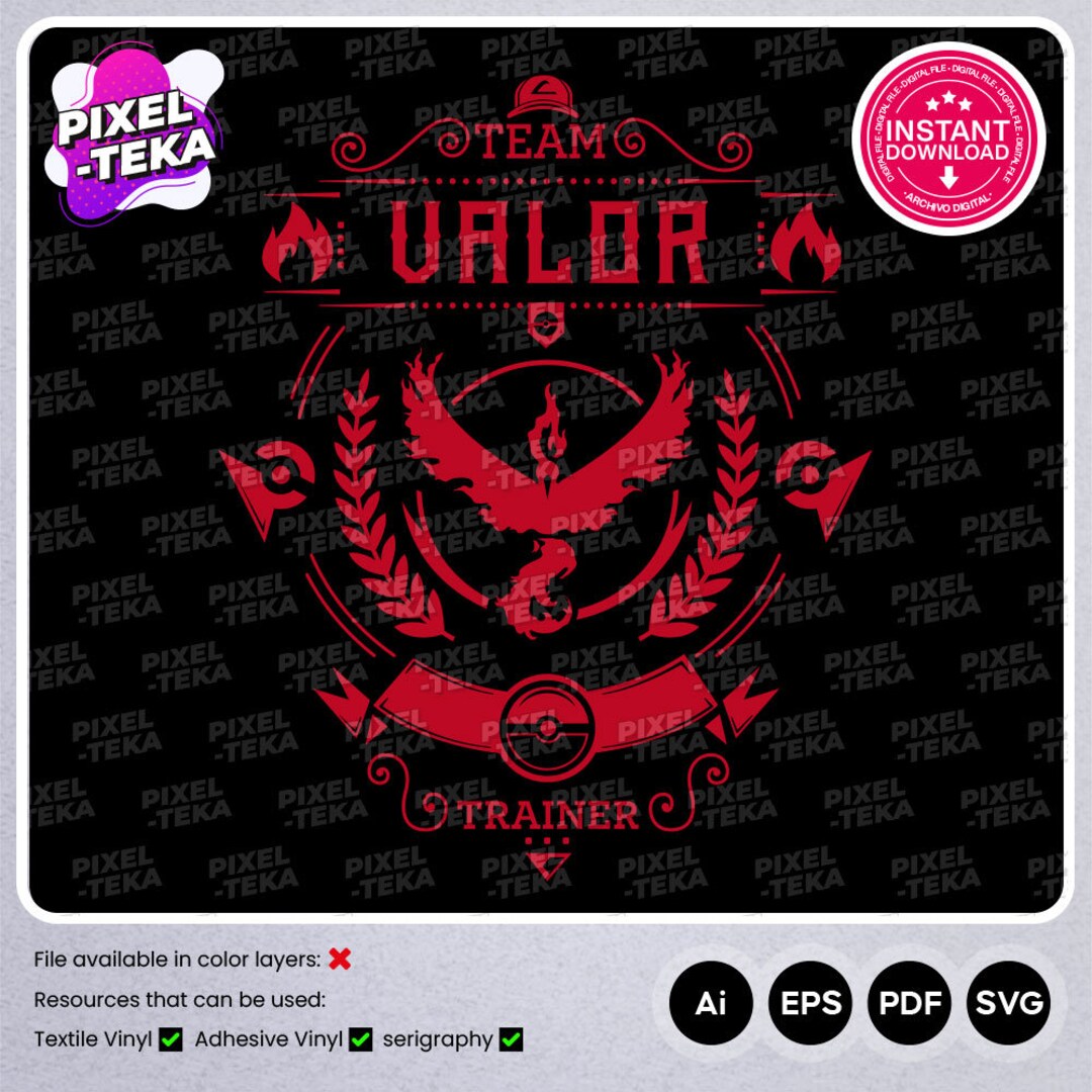 Pokemon Team Valor Digital Instant Download | SVG, DXF, STUDIO3, PNG - Etsy