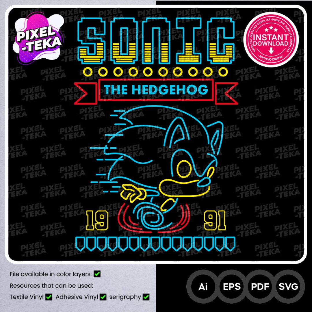 Neo Sonic Digital Instant Download Ai, Eps, PDF, Png - Etsy
