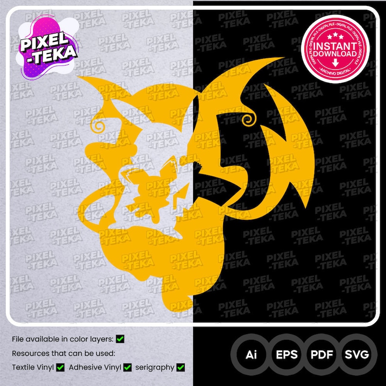 Pikachu Evolution Cutting File SVG, DXF, STUDIO3, PNG - Etsy Australia