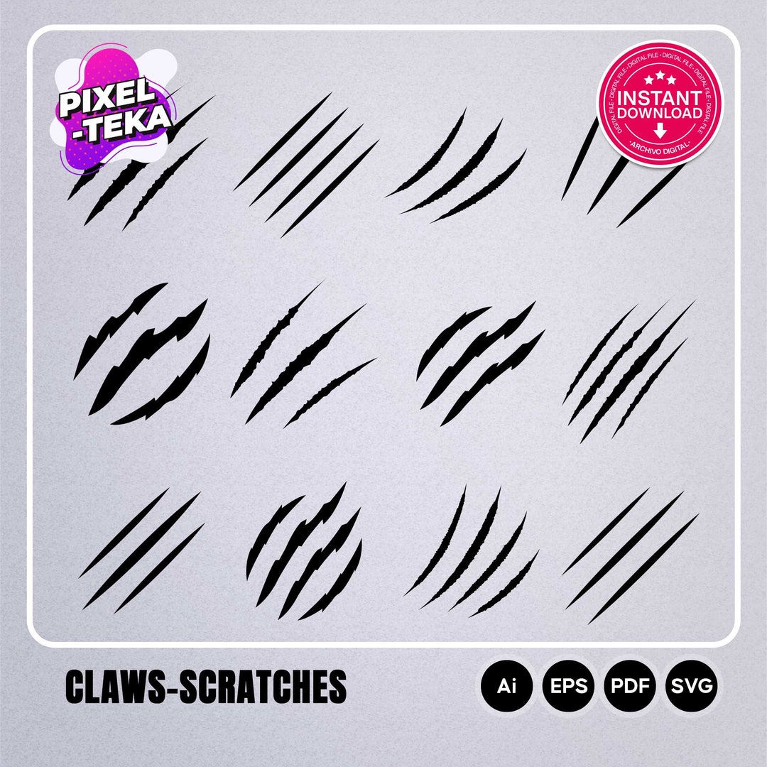 Claws Scratches Digital Instant Download | Ai, Eps, PDF, Svg - Etsy