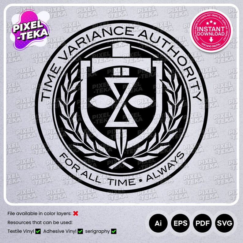 Time Variance Authority Tva Digital Instant Download Ai, EPD, SVG, PDF ...