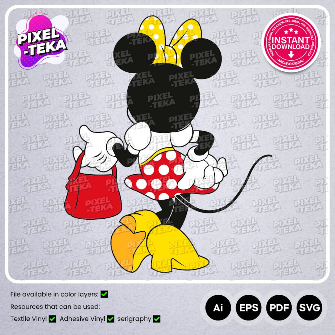 Shopping Minnie Digital Instant Download | Ai, EPD, SVG, PDF - Etsy