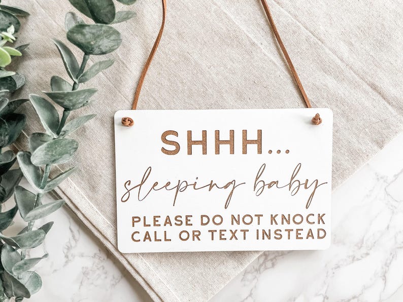Sleeping Baby Sign, Baby Sleeping Sign, Do Not Knock Sign, Do Not ...