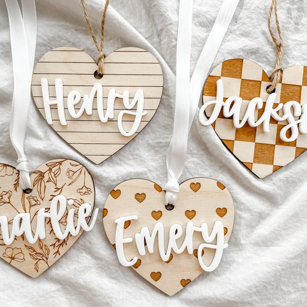 Heart Name Tag - Etsy