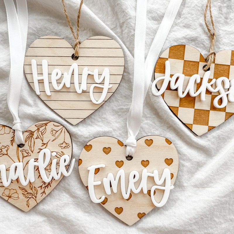 Heart Name Tag - Etsy