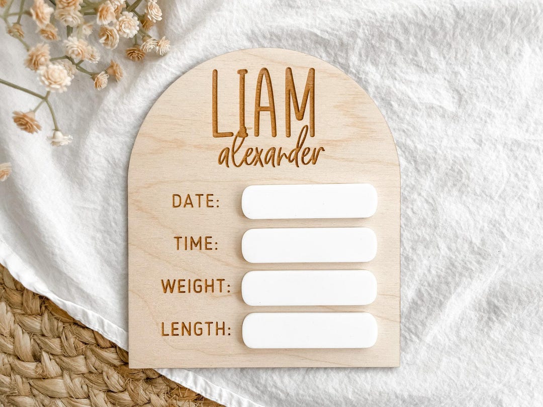 Newborn Birth Stat Sign, Personalized Baby Name Sign for Hospital ...