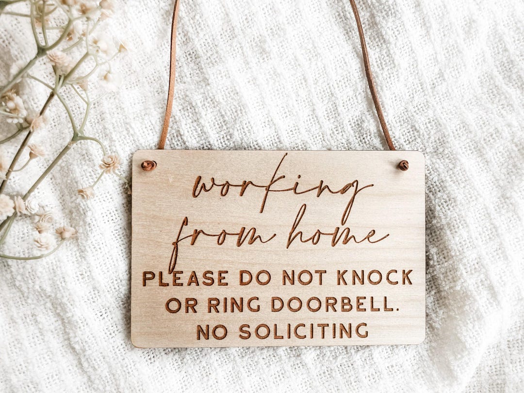 Working From Home Sign, Do Not Disturb Sign, Do Not Ring Doorbell, Do ...