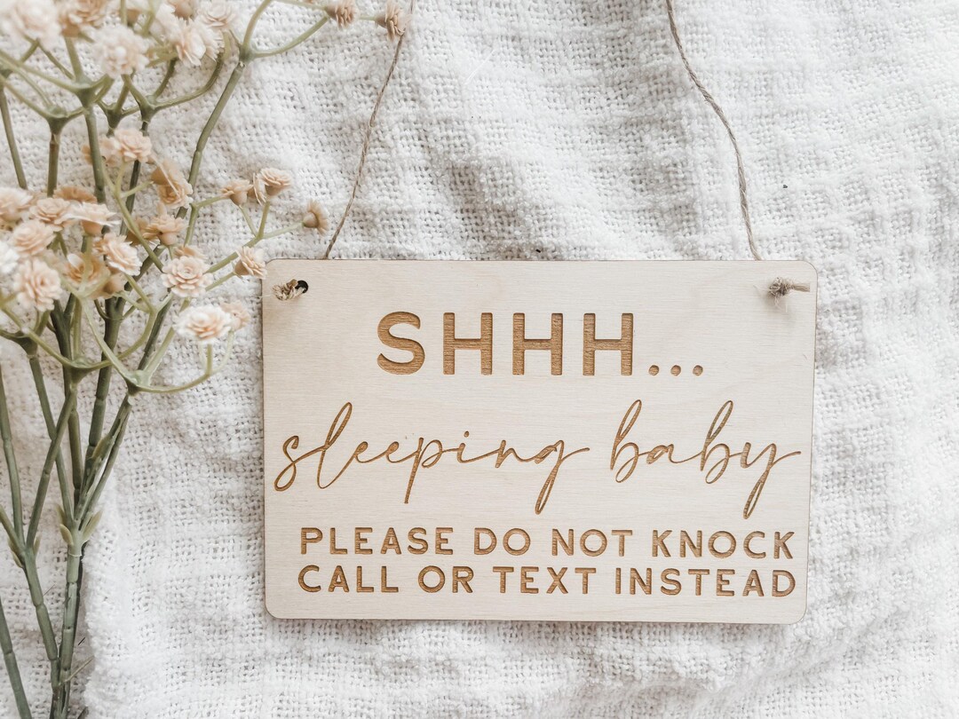 Sleeping Baby Sign, Baby Sleeping Sign, Do Not Knock Sign, Do Not ...