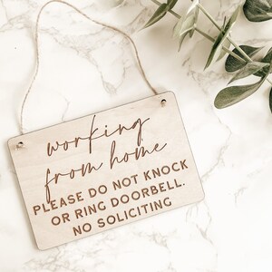Working From Home Sign, Do Not Disturb Sign, Do Not Ring Doorbell, Do ...