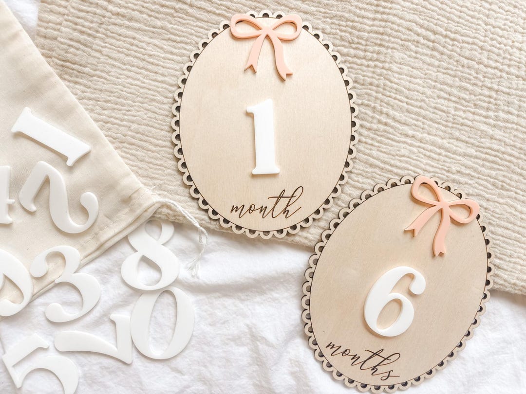 Interchangeable Baby Monthly Milestone Cards, Monthly Photo Prop Set ...