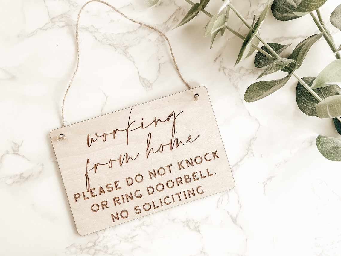 Working From Home Sign Do Not Disturb Sign Do Not Ring - Etsy