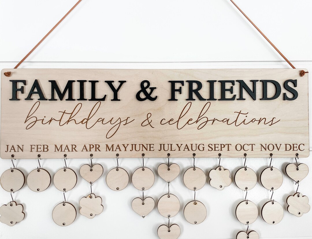 Family and Friends Birthday Board, Family Birthday Sign, Family ...