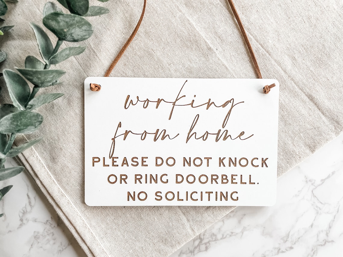 Working From Home Sign Do Not Disturb Sign Do Not Ring - Etsy