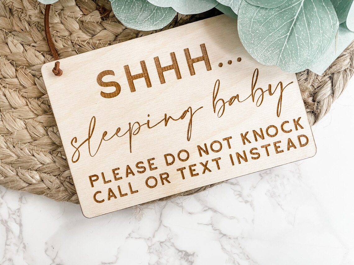 Sleeping Baby Sign Baby Sleeping Sign Do Not Knock Sign Do - Etsy