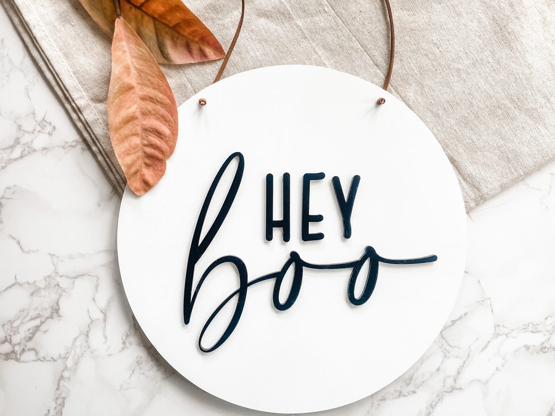 Hey Boo Door Hanger, Hey Boo Sign, Halloween Door Hanger, Halloween ...