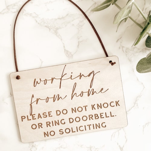 Working From Home Sign Do Not Disturb Sign Do Not Ring - Etsy