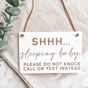 Sleeping Baby Sign, Baby Sleeping Sign, Do Not Knock Sign, Do Not ...