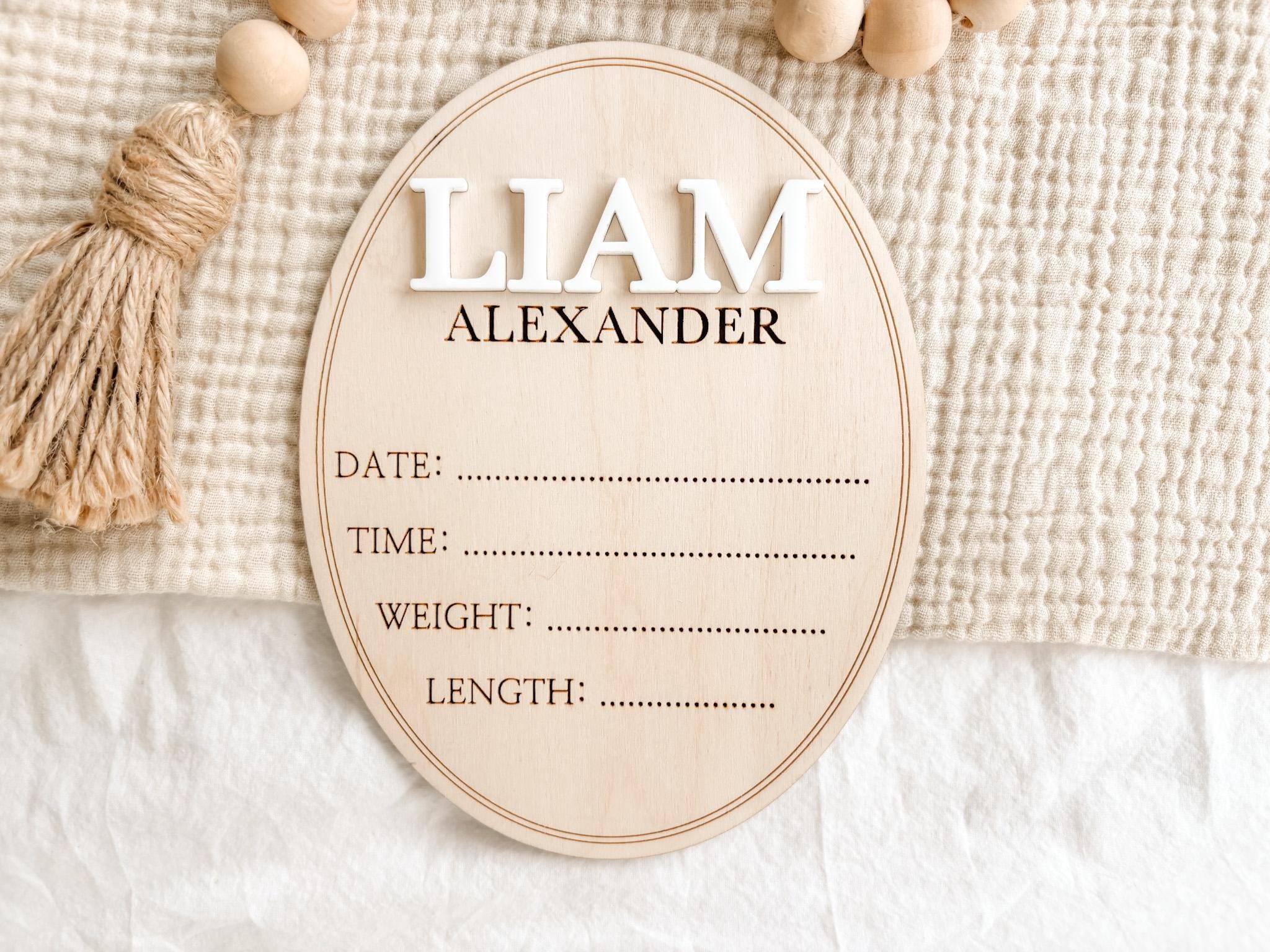 Personalized Baby Name Announcement Sign, Custom Wood Birth Stat Plaque ...
