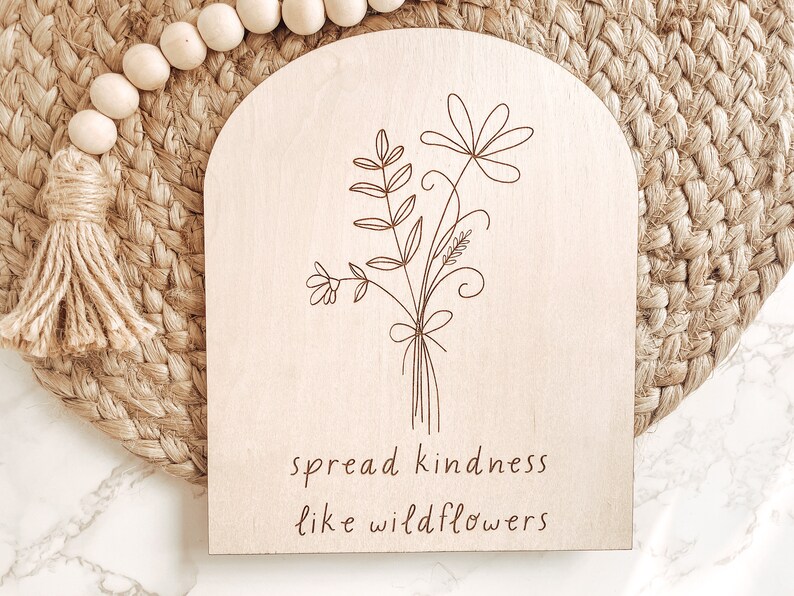 Spread Kindness Like Wildflowers Boho Decor Inspirational - Etsy