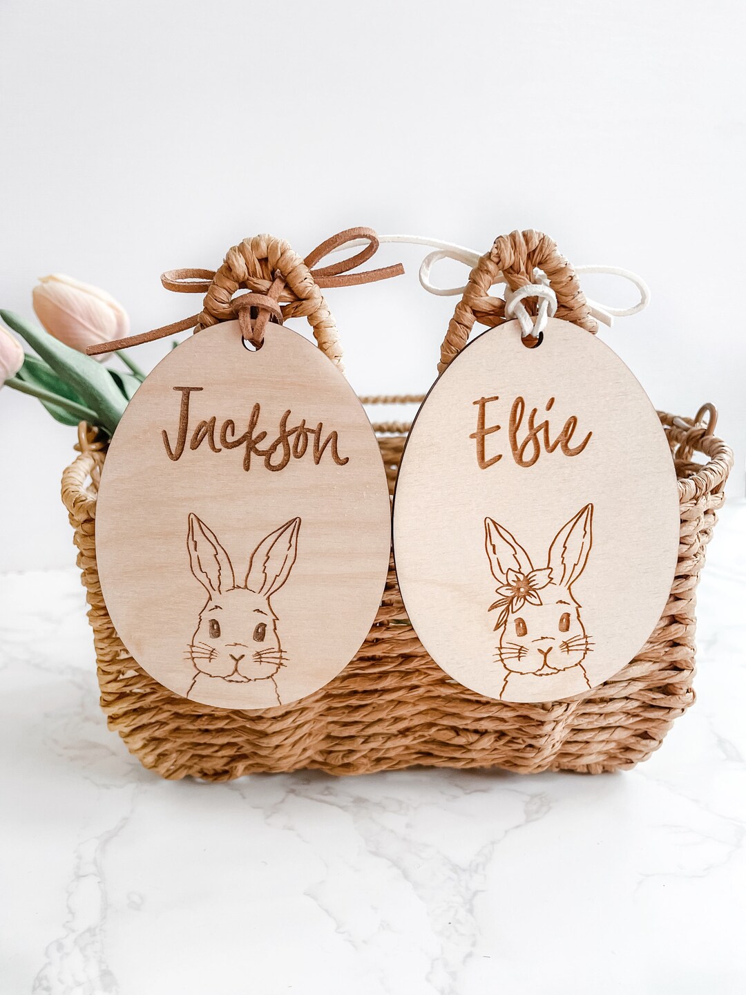 Easter Basket Name Tags, Personalized Easter Tag, Bunny Name Tag ...