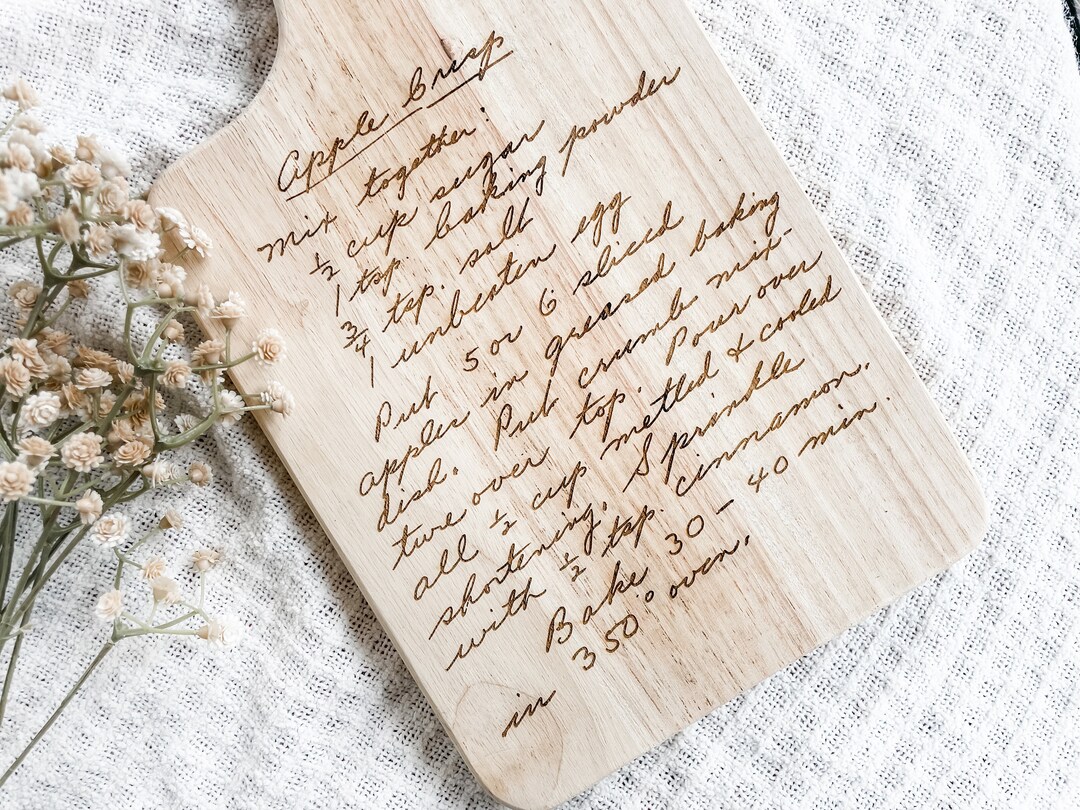 Handwritten Recipe Cutting Board, Recipe Plate, Recipe Sign, Gift for ...