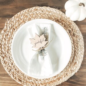 Thanksgiving Table Decor, Leaf Name Cards, Table Place Settings ...