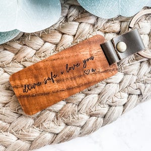 Handcrafted Wooden Keychain, Personalized Gift for Him or Her ...