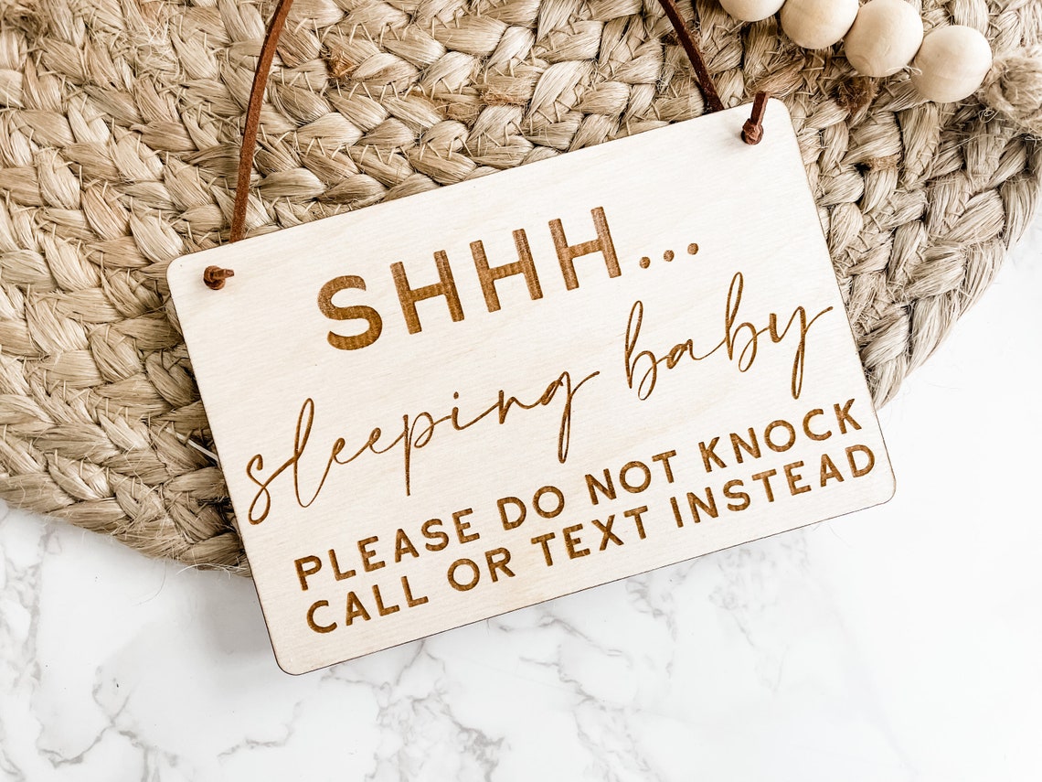 Sleeping Baby Sign Baby Sleeping Sign Do Not Knock Sign Do - Etsy