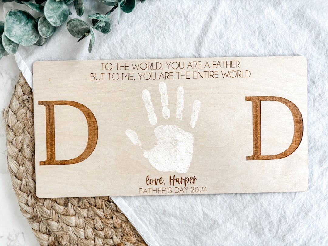 Fathers Day DIY Handprint Sign, Personalized Fathers Day Gift, Best Dad ...