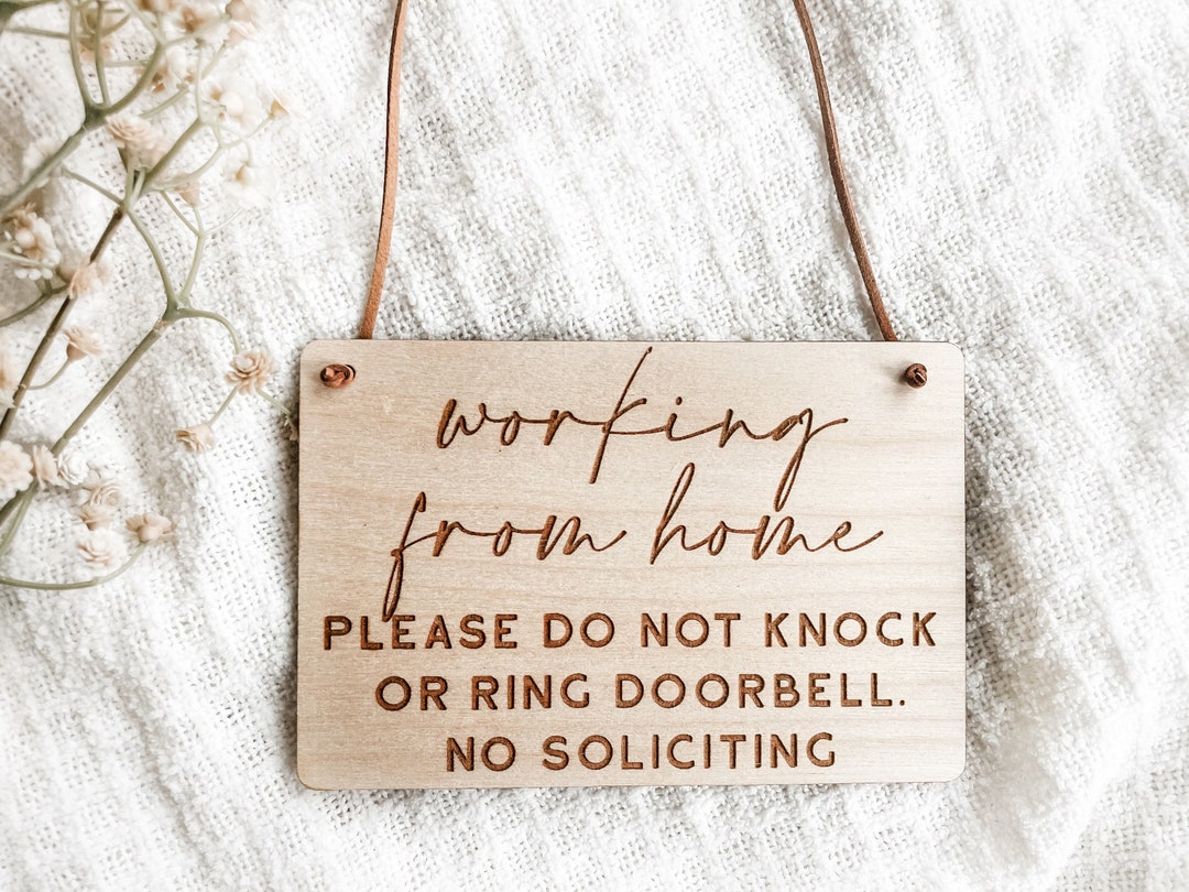 Working From Home Sign, Do Not Disturb Sign, Do Not Ring Doorbell, Do ...