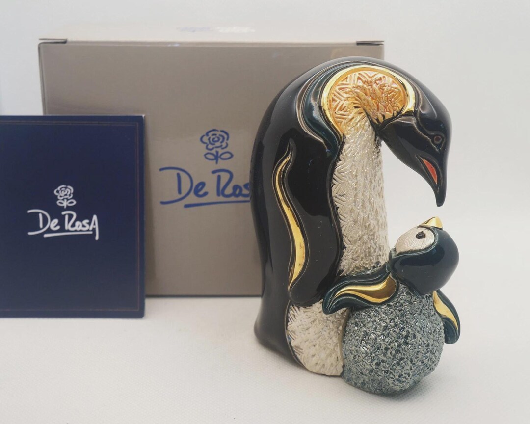 De Rosa Rinconada Penguin Figurine, Gold Enamel Sculpture - Etsy