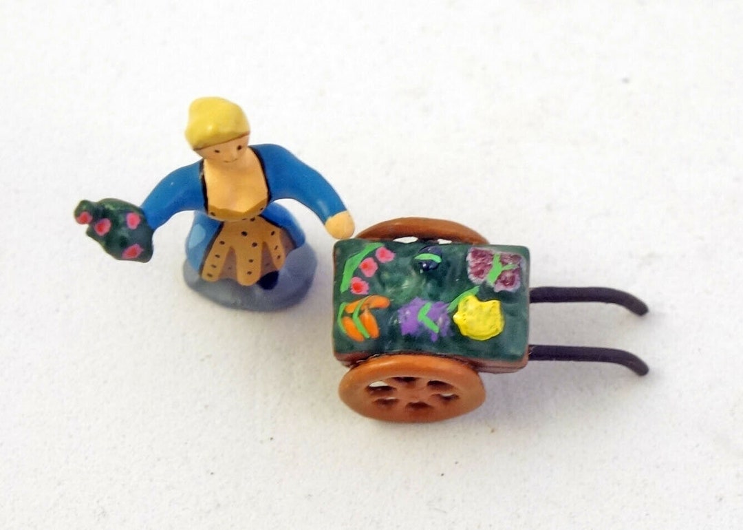 J Carlton by Gault French Miniature Two Piece Set Flowers Vendor With ...