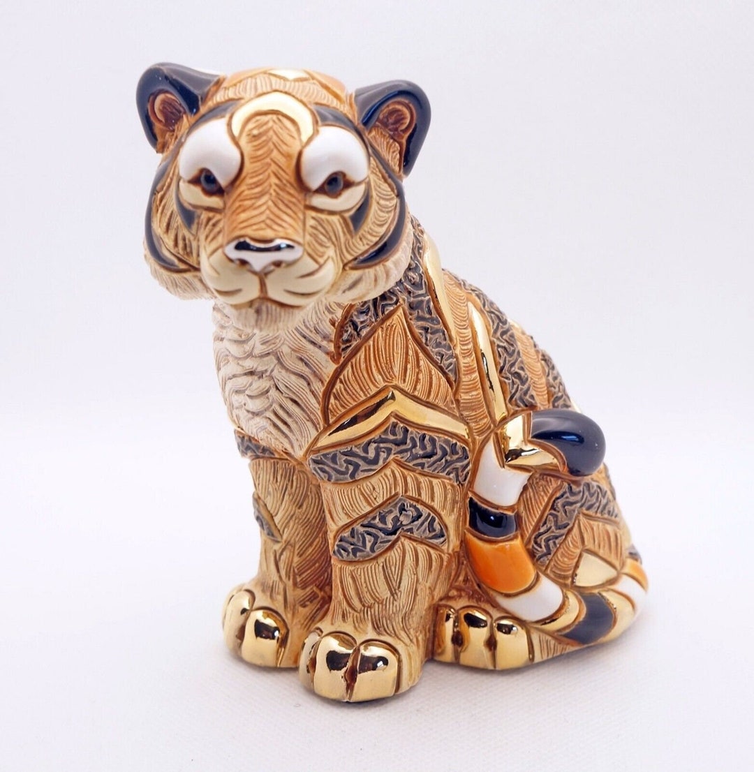 De Rosa Rinconada Figurine Sculpture Amazing Tiger Big Cat With Gold ...