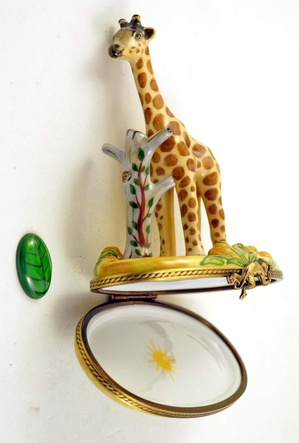 French Limoges Trinket Box Amazing Giraffe Animal in African Grassland ...