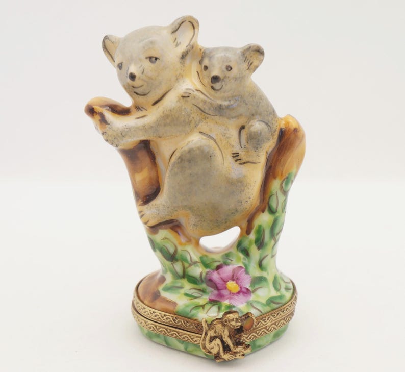 Authentic French Porcelain Hand Painted Limoges Box Amazing Koala With ...