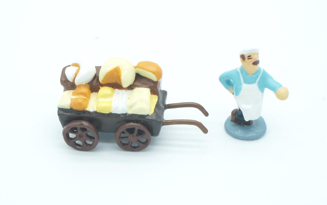 J Carlton French Cheese Vendor With Cart Figurine, Two Piece Set - Etsy