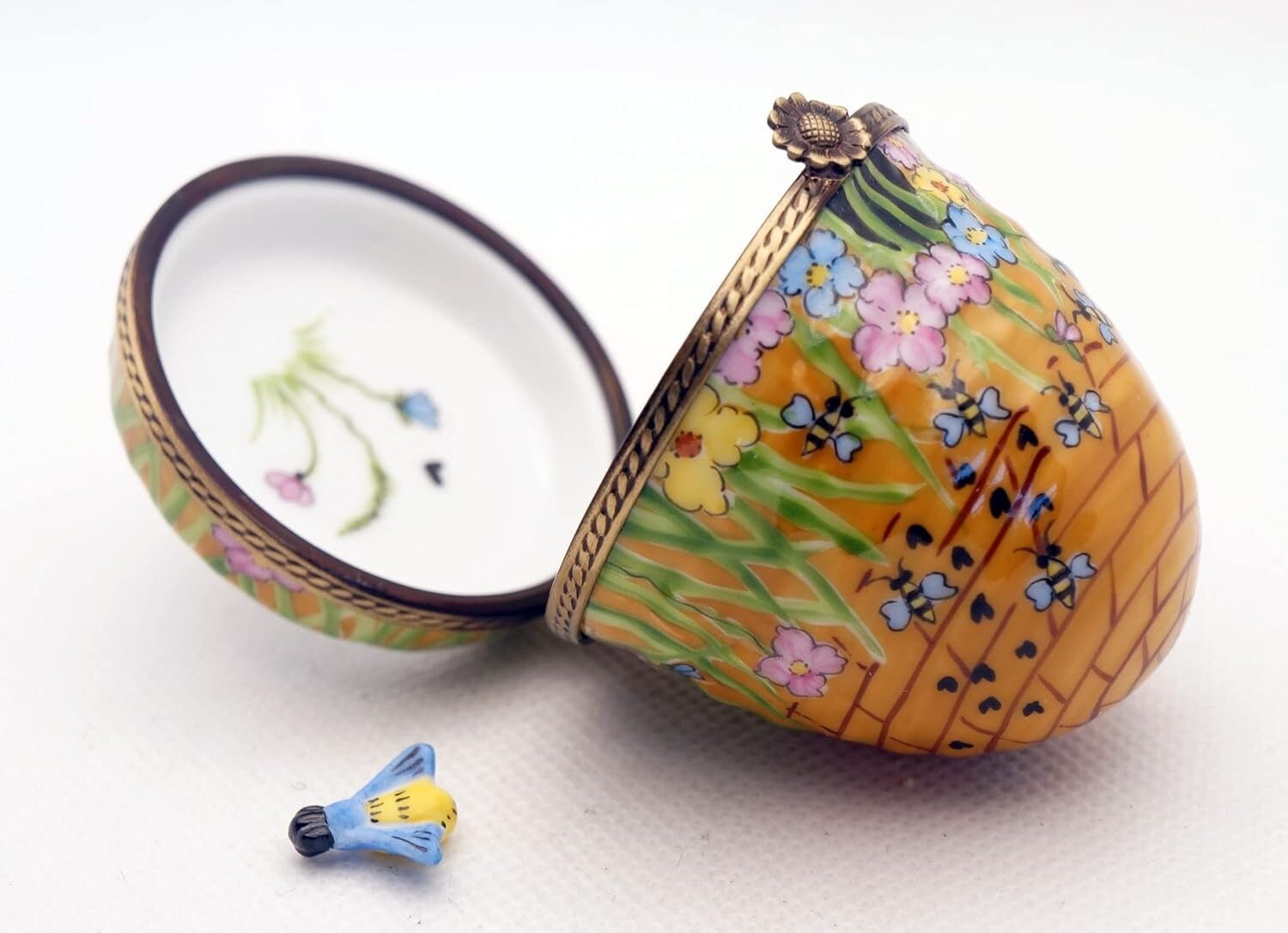 Amazing Colorful Beehive With Miniature Porcelain Removable Bee ...