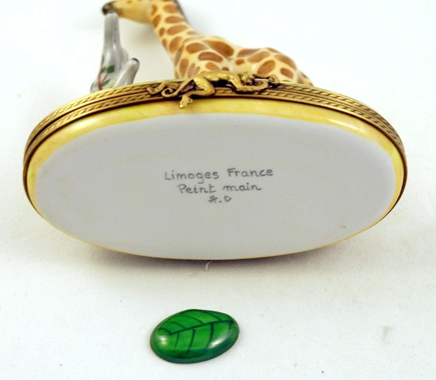 French Limoges Trinket Box Amazing Giraffe Animal in African Grassland ...
